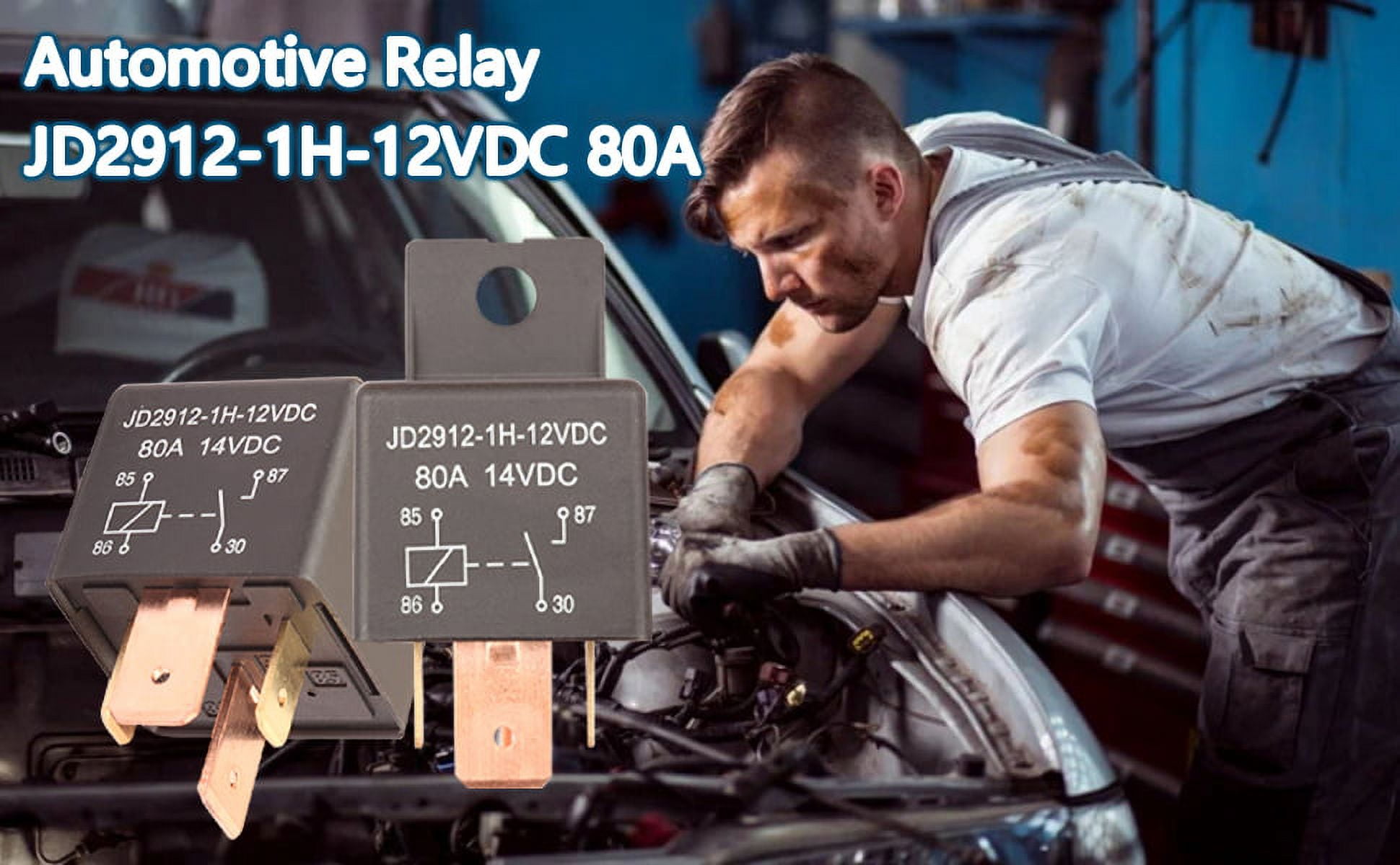 2pcs JD2912-1H-12VDC Automotive Repair Relay 80A 12V 4PINS SPST Multi ...