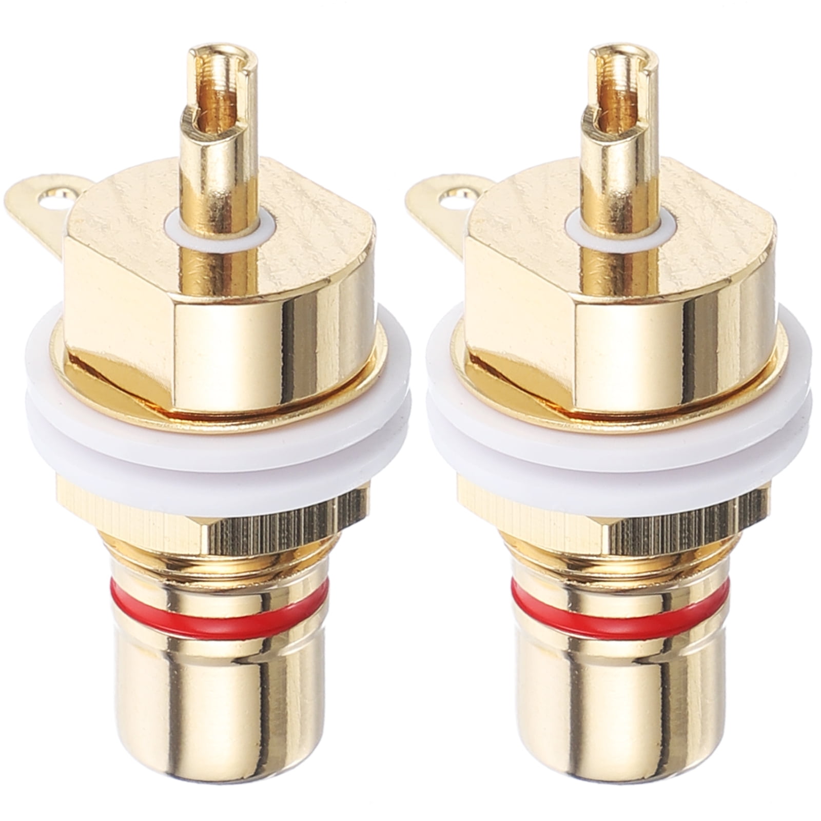 2pcs Jack Panel Mount RCA Female Socket Connector Welding Coupler for ...