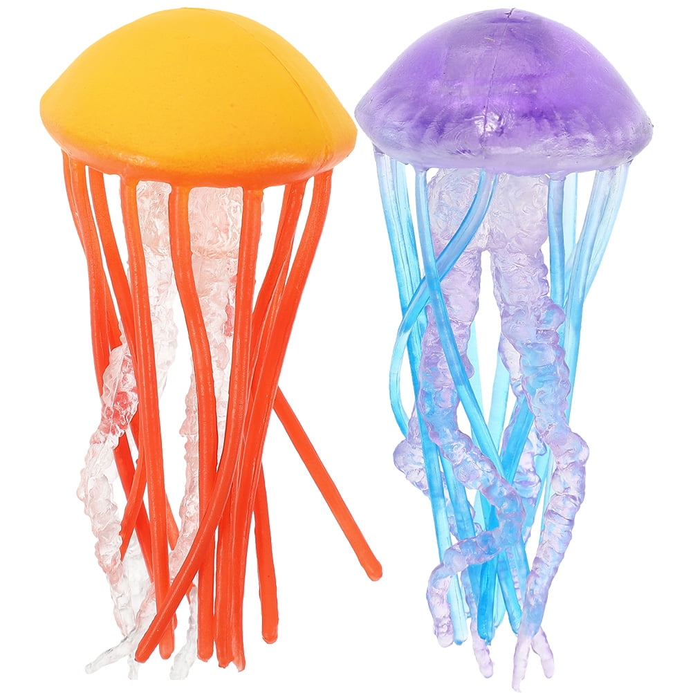 2pcs Jellyfish Figurines Jellyfish Models Sea Animal Figures Realistic ...