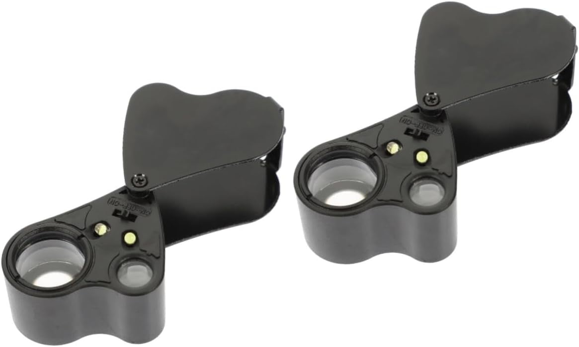 2pcs Jewelry Magnifying Glass LED Magnifying Glass Pocket Magnifying ...