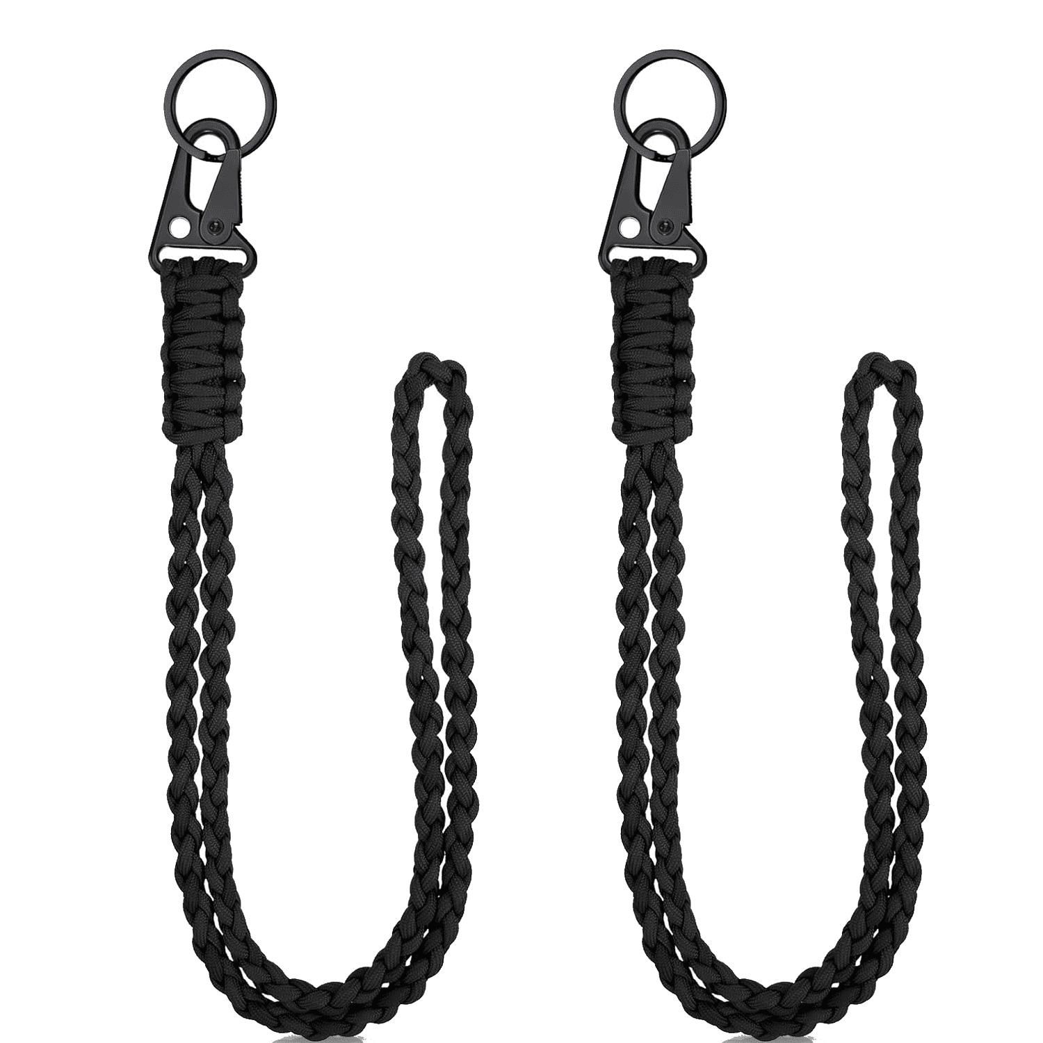 2pcs Key Lanyard for Men Tactical Heavy Duty Paracord Lanyard Braided ...