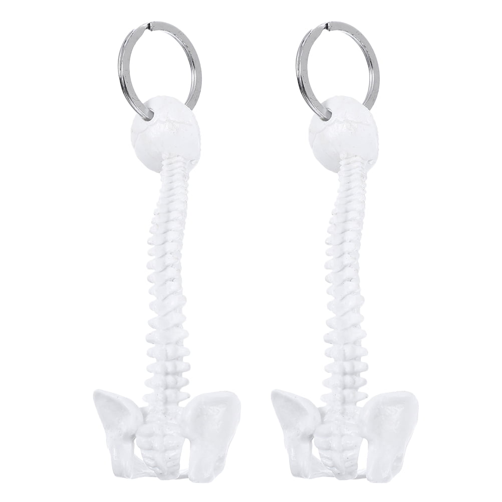 2pcs Keychain with Spine Model Miniature Spine Model Keychain White ...