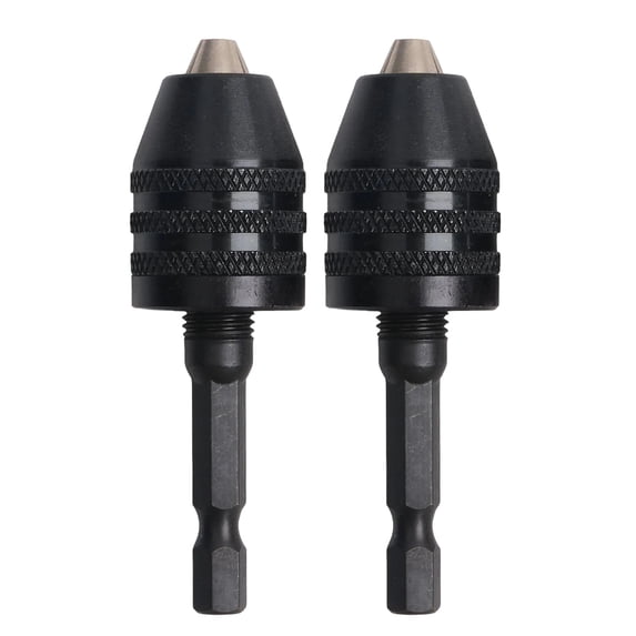 2pcs Keyless Chuck Electric Drill Bits Collet Converter Extension ...
