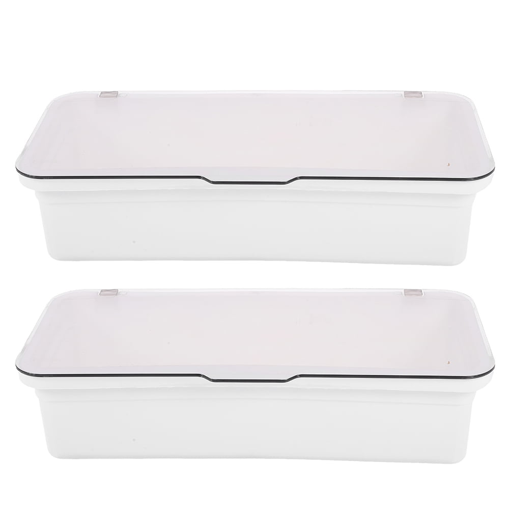 Worgeous White Plastic Kitchen Utensil Storage Box with Draining Tray ...