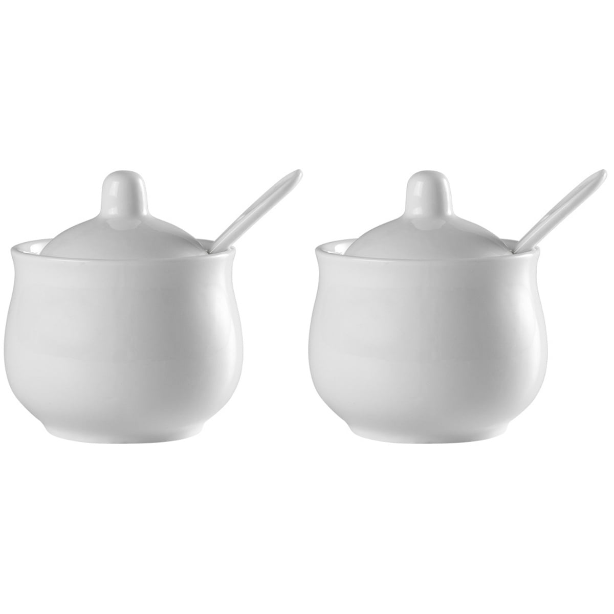 2pcs Kitchen Condiment Jar Ceramic: with Spoon Ceramic Sugar Honey for ...