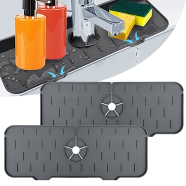 Gemdeck 18" Silicone Faucet Mats Kitchen Sink Splash Guard Water ...