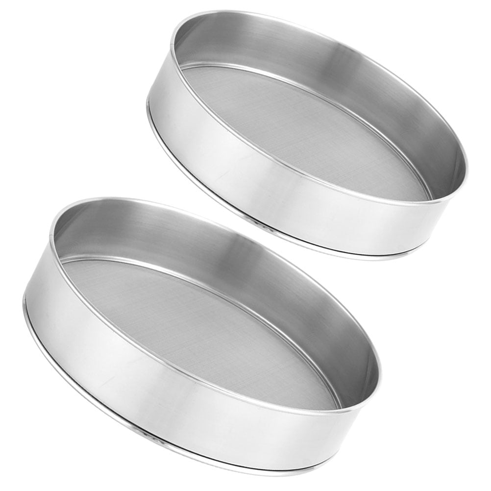 2pcs Kitchen Flour Sieve Round Flour Mesh Sifter Sifting Sieve Sugar ...