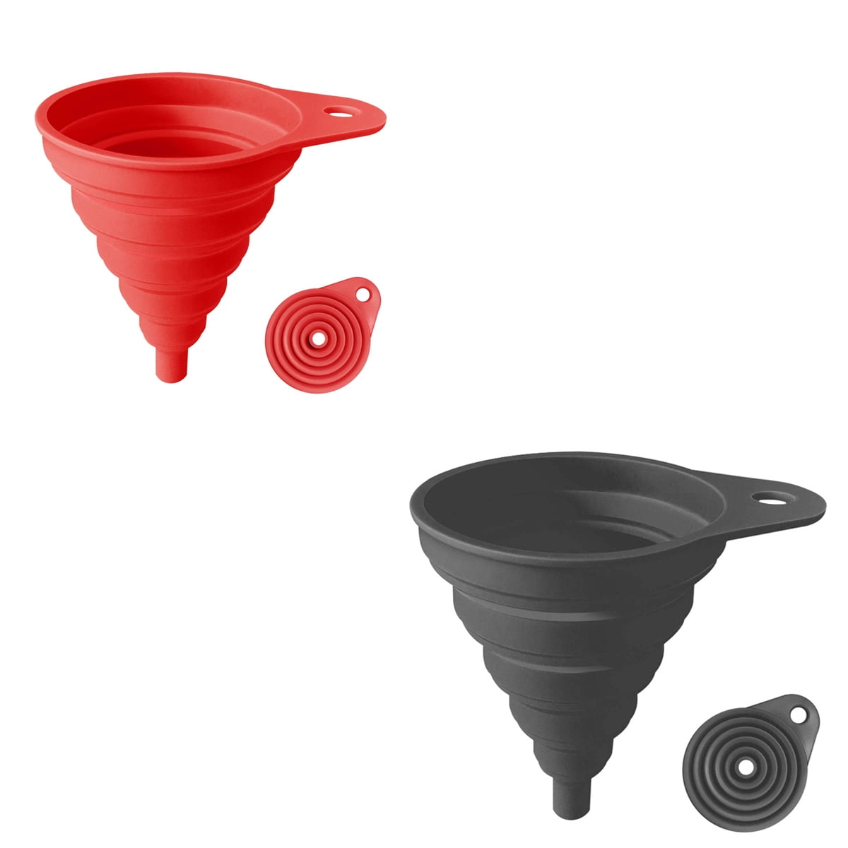 2pcs Kitchen Funnel, Funnels for Filling Bottles, Silicone Collapsible ...