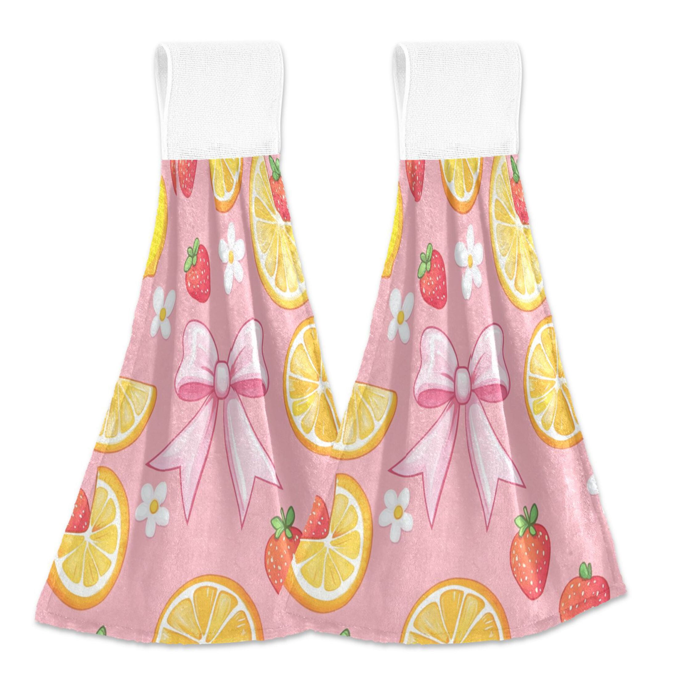 2pcs Kitchen Hanging Towels Bathroom Hanging Towels Velcro Soft Hand ...