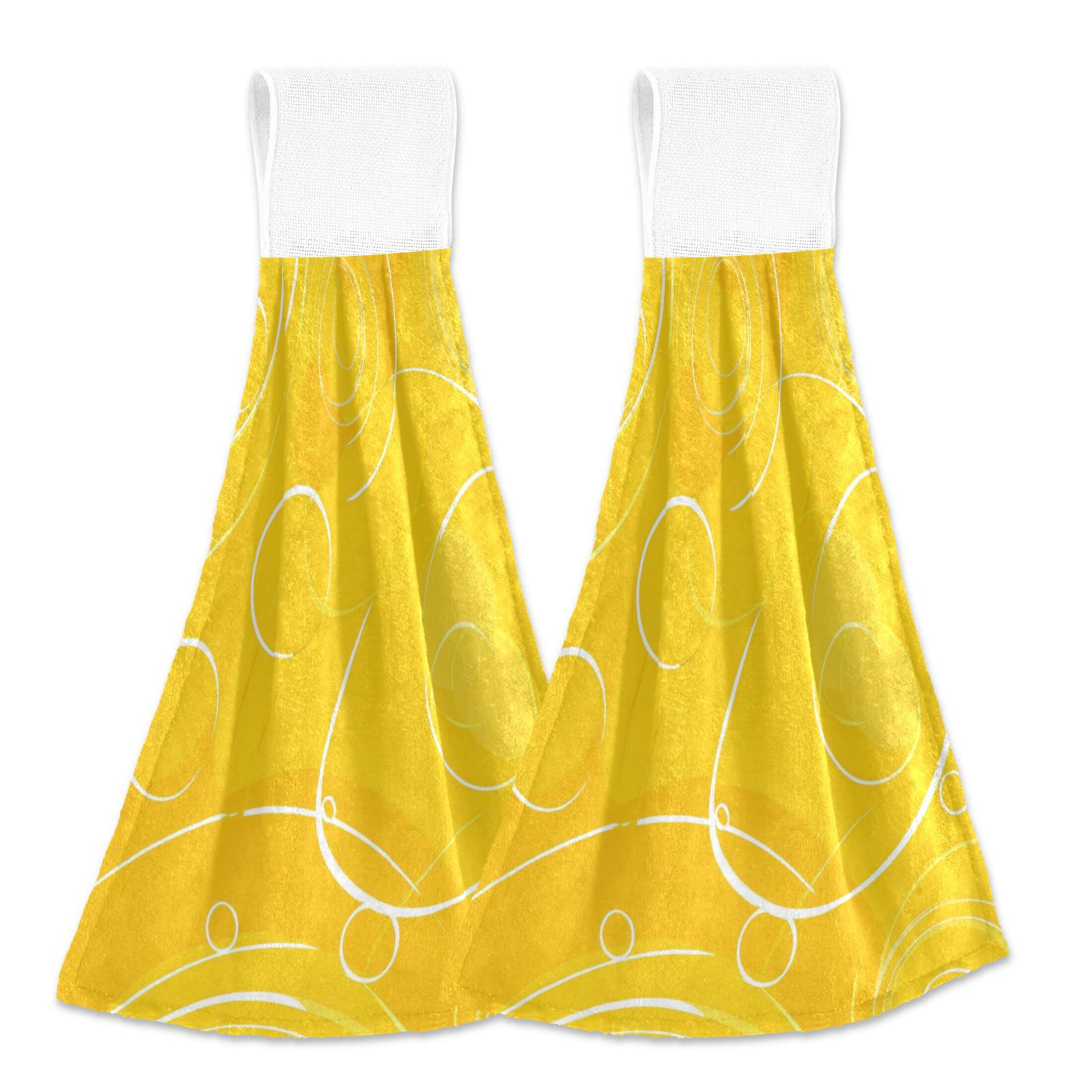 2pcs Kitchen Hanging Towels Bathroom Hanging Towels Velcro Soft Hand ...