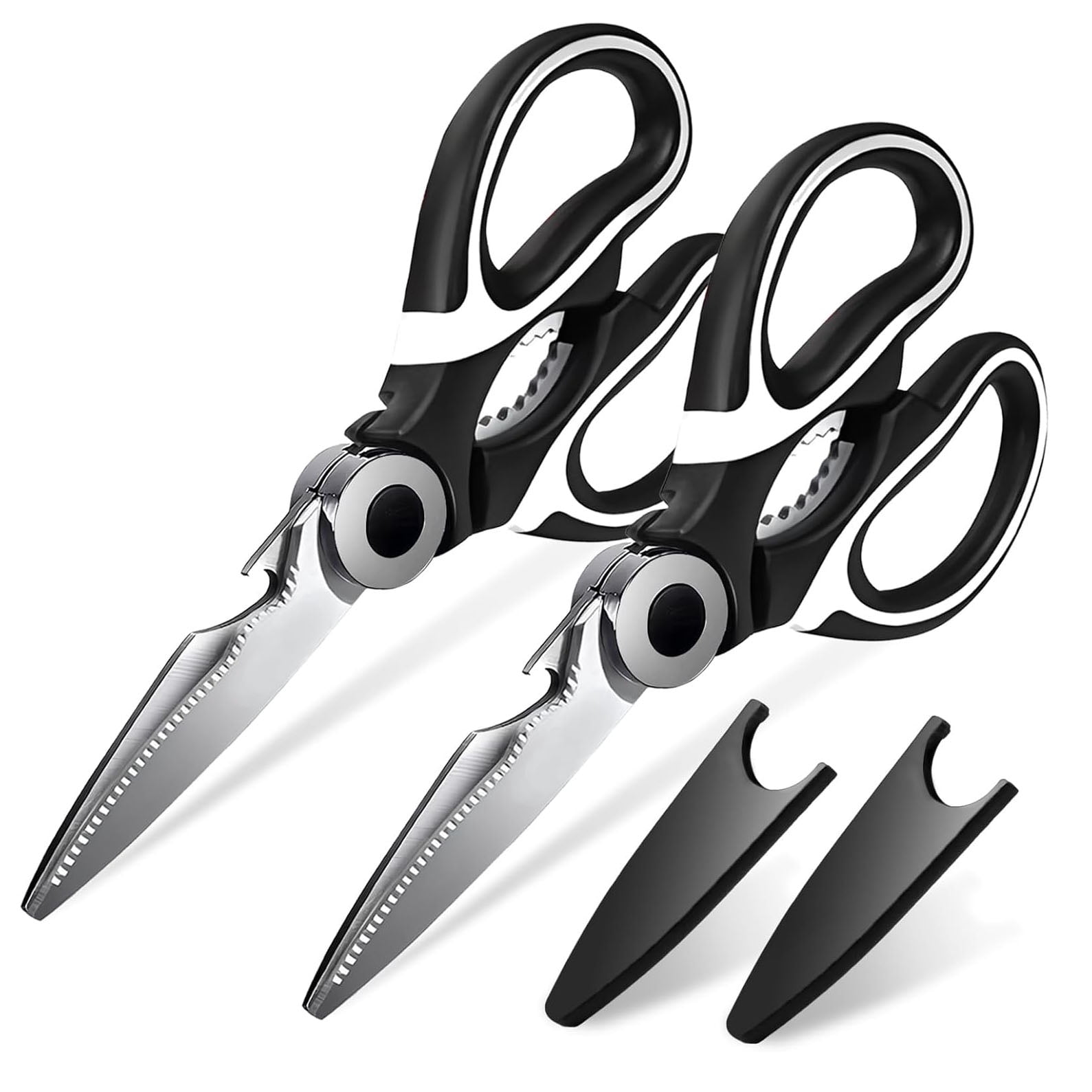 2pcs Kitchen Scissors, Heavy Duty Kitchen Shears Stainless Steel Food ...