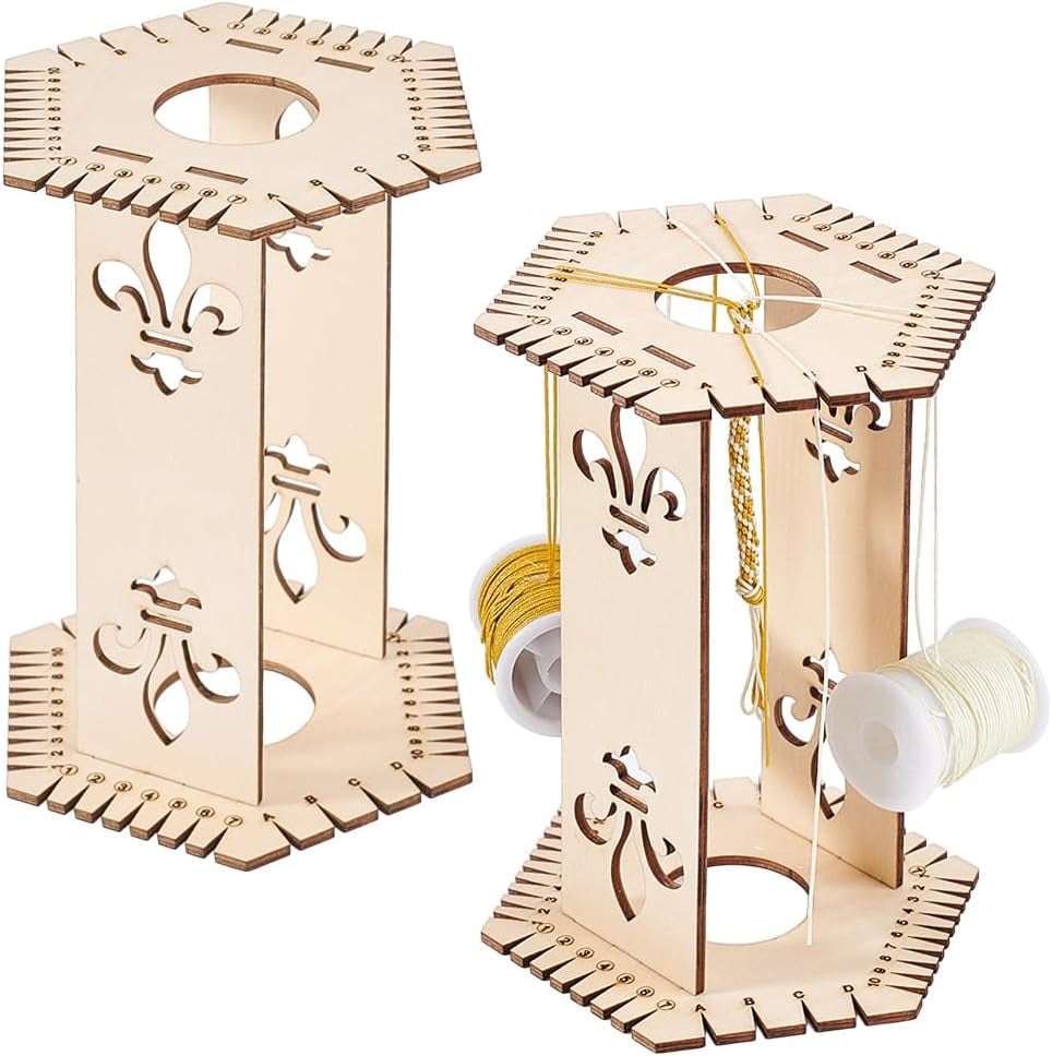 2pcs Kumihimo Marudai Disk Kumihimo Disk Knitting Utensil Wood Kumihimo ...