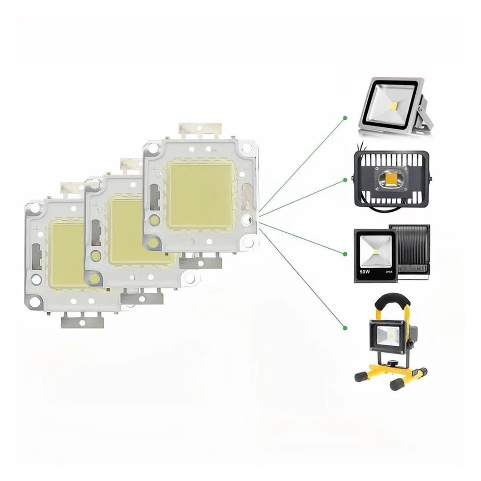 2pcs LED Beads Chip 10W 20W 30W 50W 100W LED COB Chip White Warm White ...