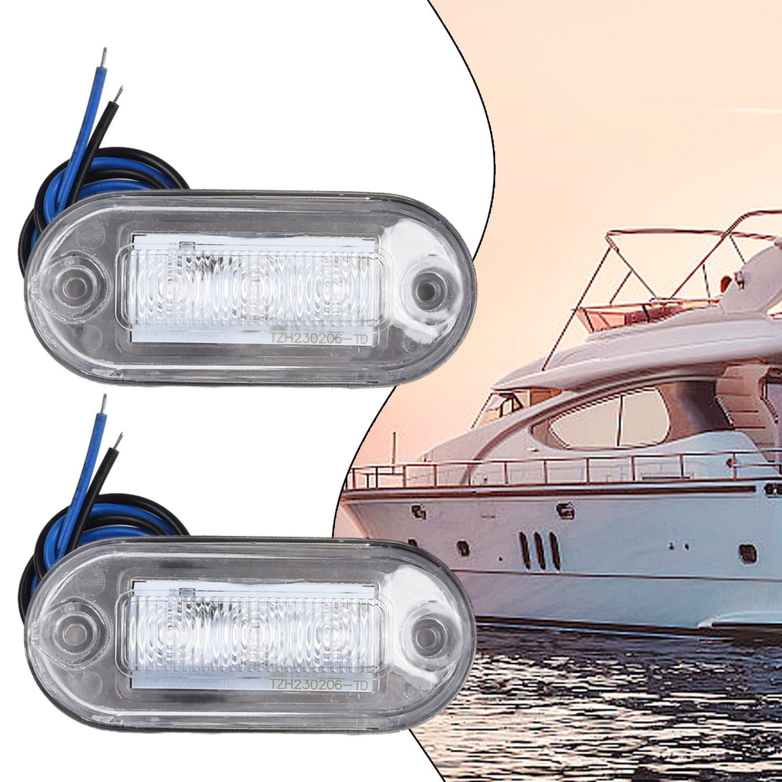 2pcs LED Boat Stern 3 LED Light Taillight Yacht Cabin Deck Transom ...