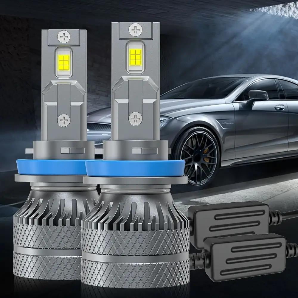 2pcs LED Car Headlight Bulbs Lamps 220W 100000LM Aviation Aluminum ...