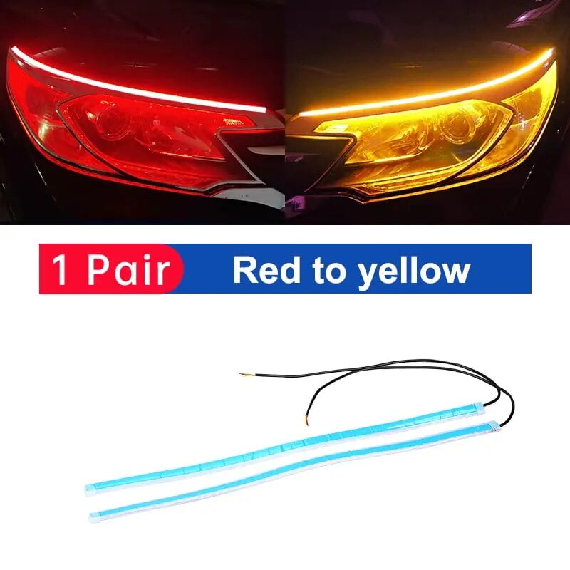2pcs LED DRL Car Daytime Running Light Flexible Waterproof Strip Auto ...