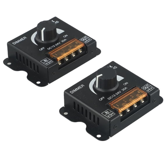 2pcs LED Dimmer Switch DC 12-24V 30A Stepless Brightness Dimming ...
