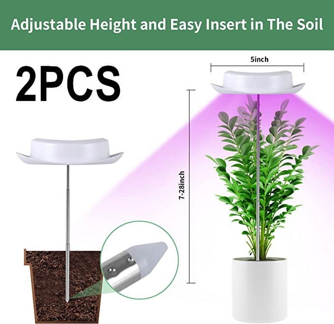 2pcs LED Grow Light for Indoor Plants,Sun-Like Full Spectrum Panel ...