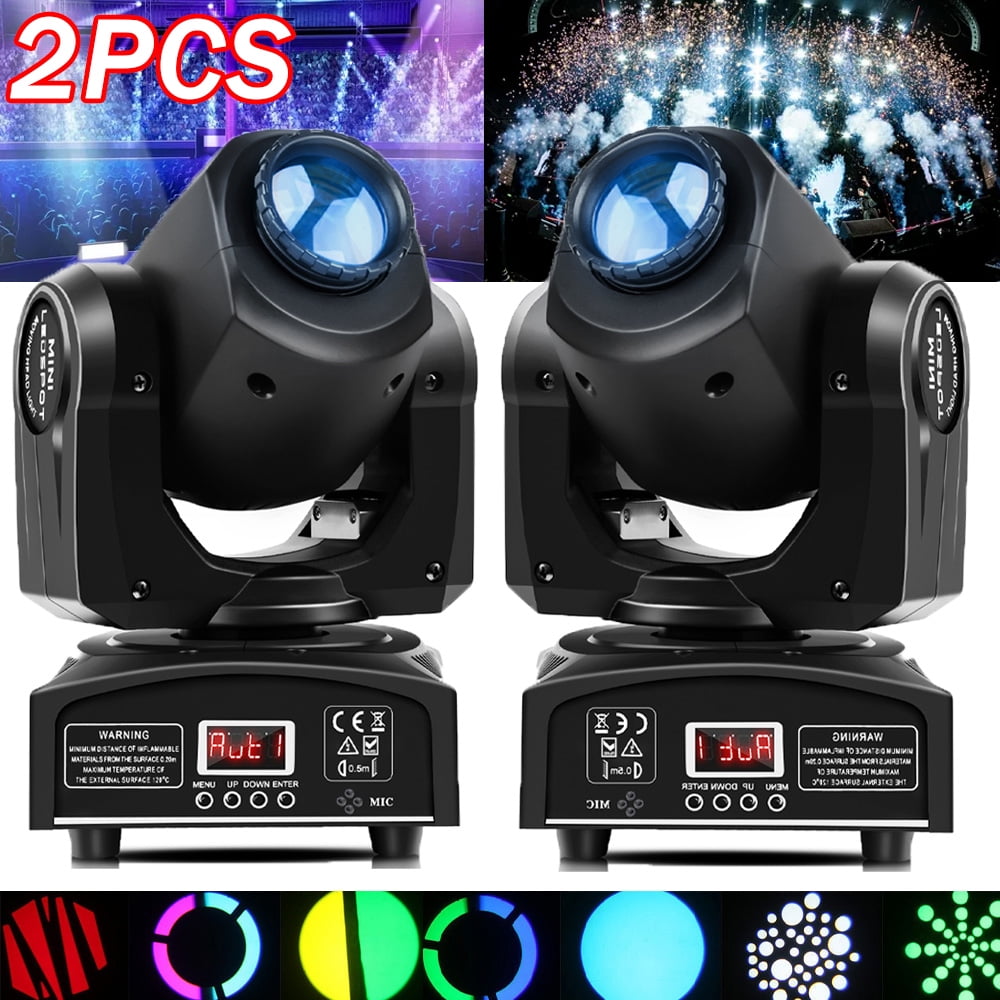2Pcs LED Moving Head Light RGBW DJ Lights Stage Lighting with DMX512 ...