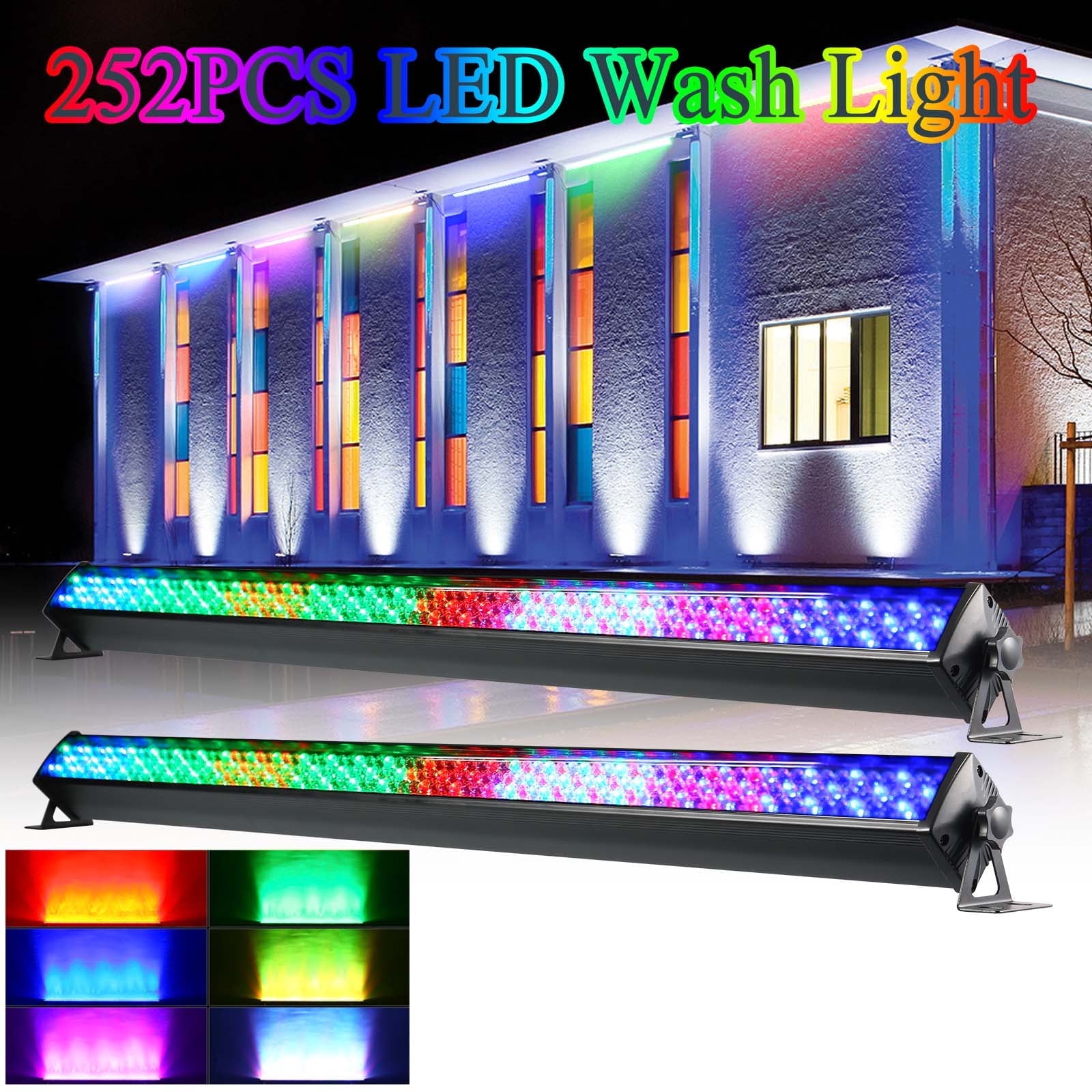 2Pack LED Stage Wash Light Bar,RBGW Wall Washer Color Changing DJ Light ...