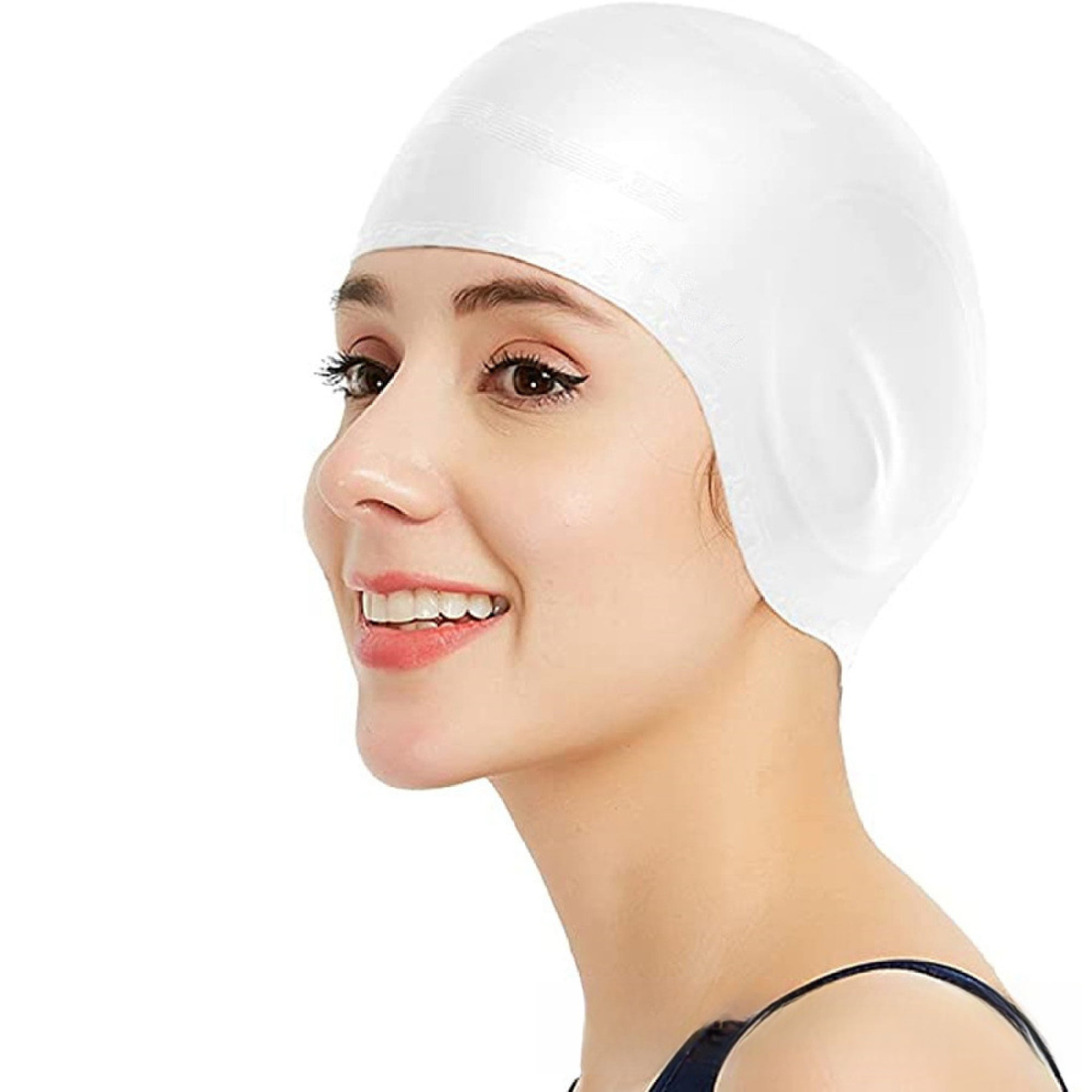 2pcs Large Silicon Swimming Cap Cover Ears 3D Design Bath Shower Cap ...