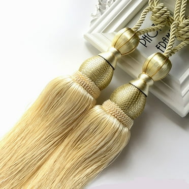 SET OF 2 ROPE CORD CURTAIN TIE BACKS WITH TASSEL, BLACK - Walmart.com