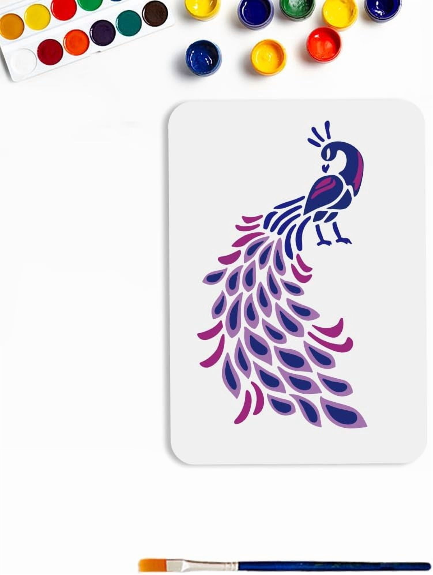 2pcs Layered Peacock Template A4 Size Peacock Feather Template 11.7x8 ...