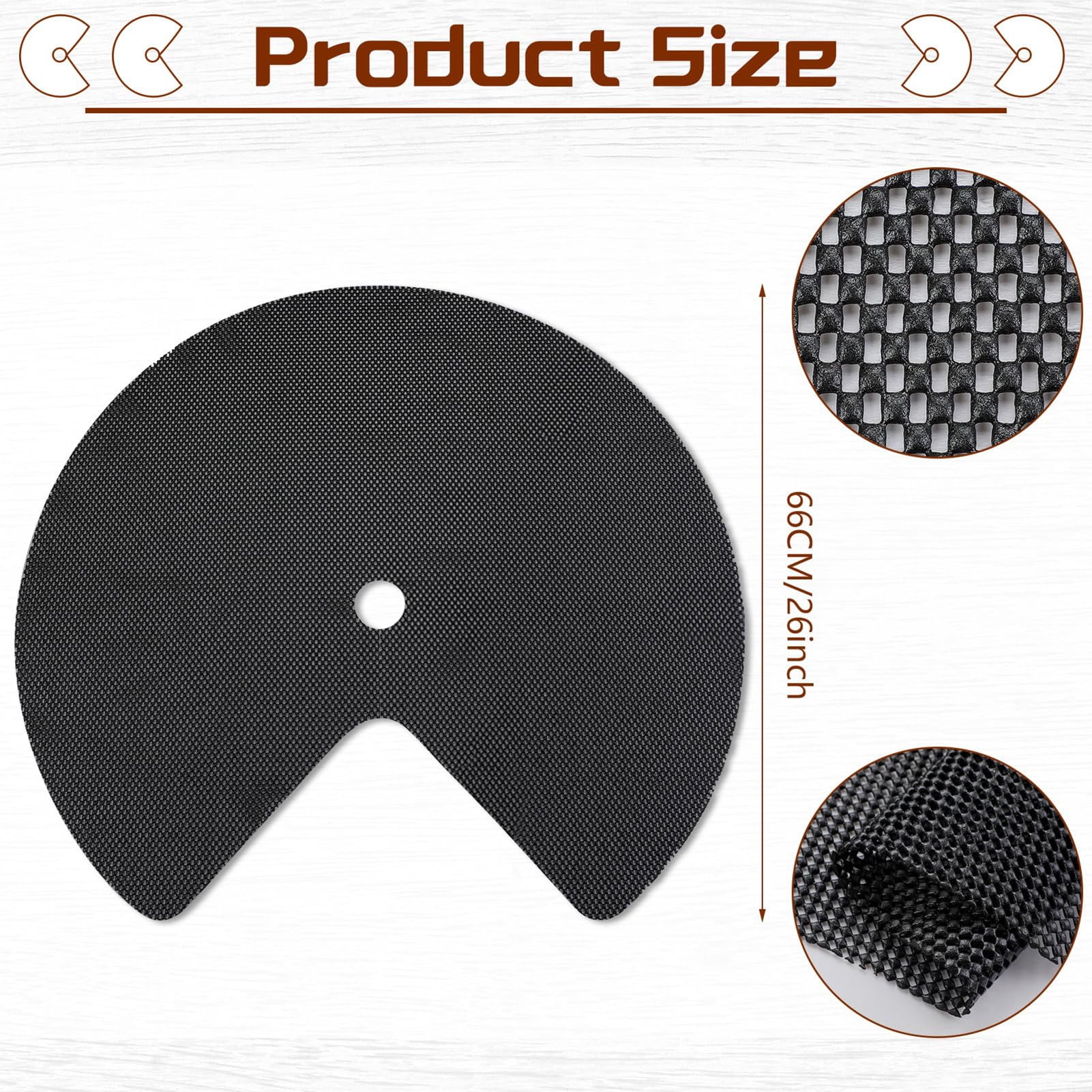 Lazy Susan Shelf Liner Non Slip Kitchen Cabinet Mats for Home Black PVC ...