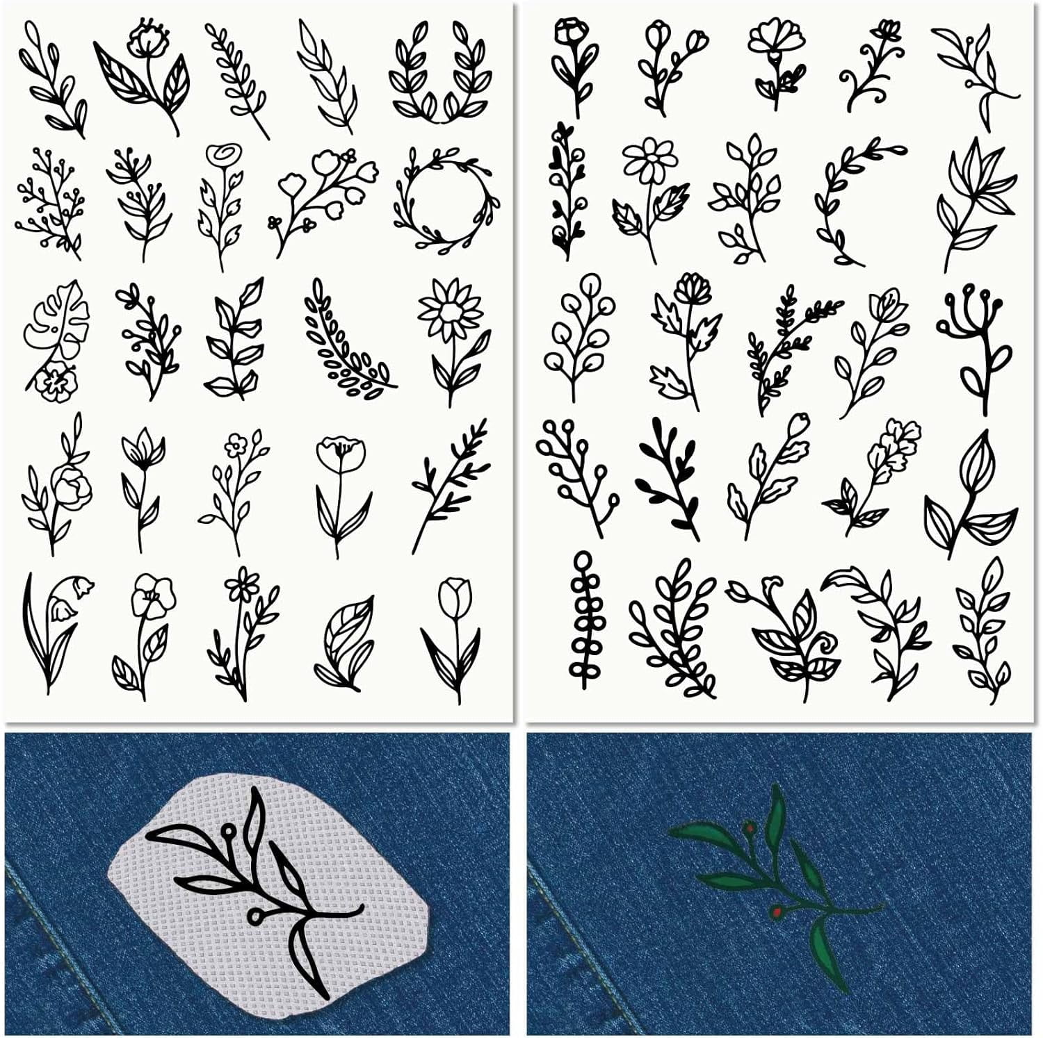 2pcs Leaf Plants Water Soluble Embroidery Stabilizers Hand Sewing Stick ...