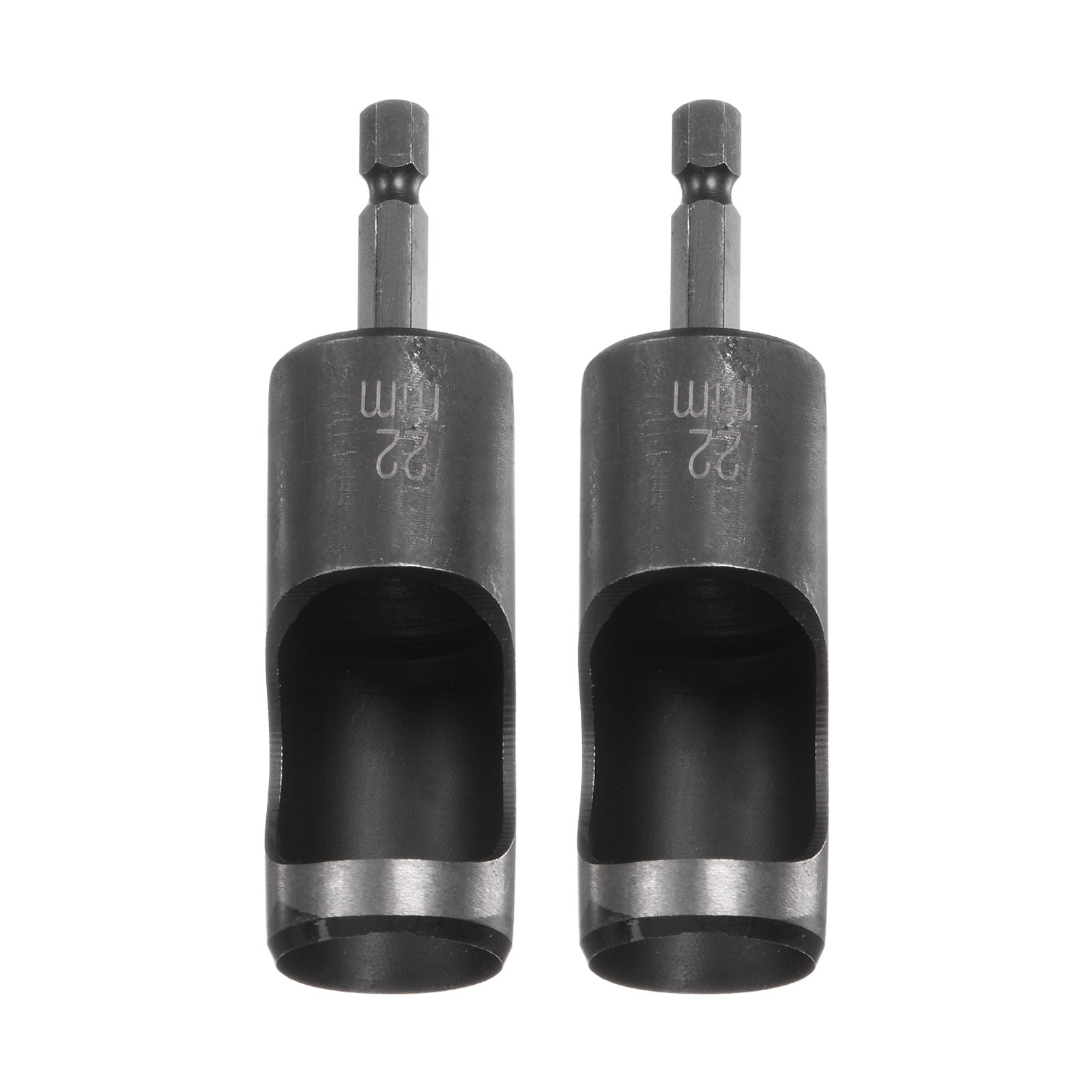 2pcs Leather Hollow Punch 1/4 Hex Shank for Drills, 22mm Dia Rotary ...