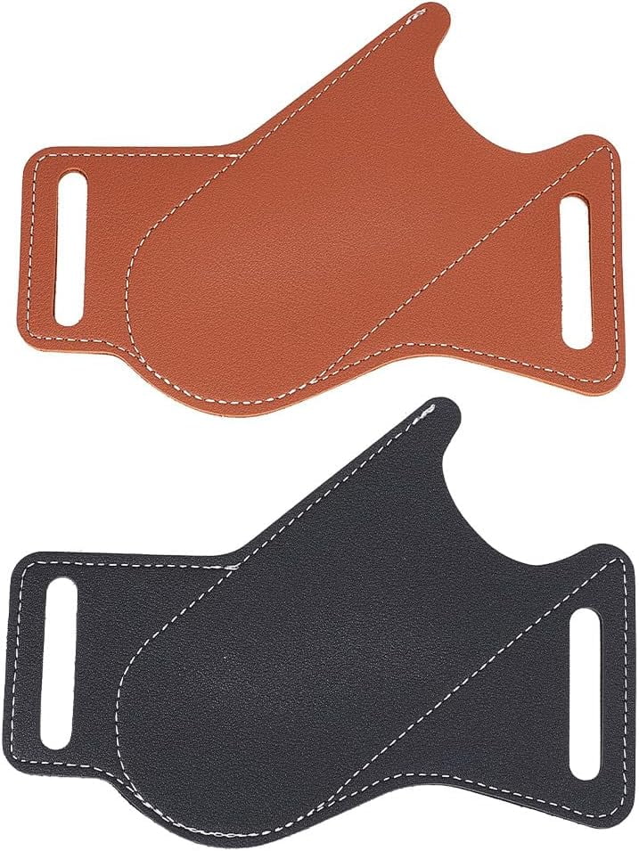 2pcs Leather Knife Sheath 2 Colors Belt Pocket Folding Knife Holder ...