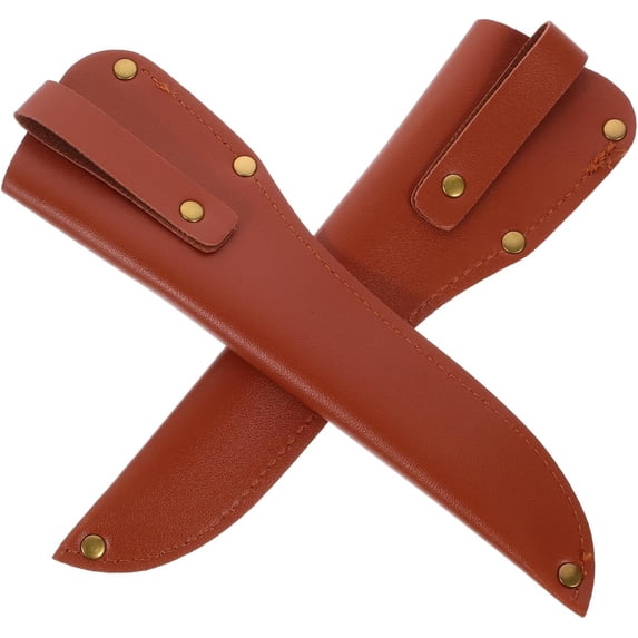 2pcs Leather Knife Sheath Case Reusable Kitchen Cutter Cover Home ...