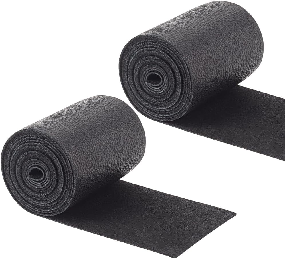 2pcs Leather Ribbons Flat Garment Accessories Black 1-5/8 inch(41.5mm ...
