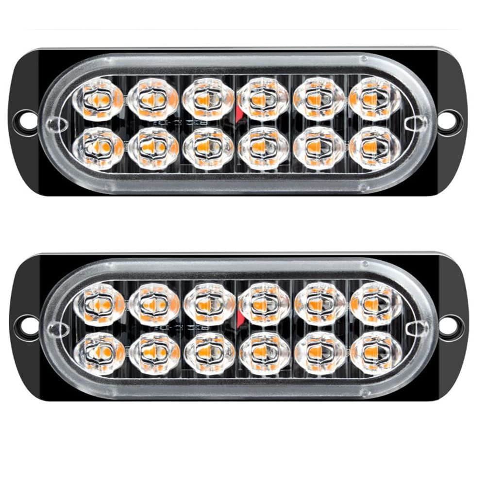 2pcs Led Truck Lorry 12-24v Stop Brake Turn Tail Lights 12led Warning ...