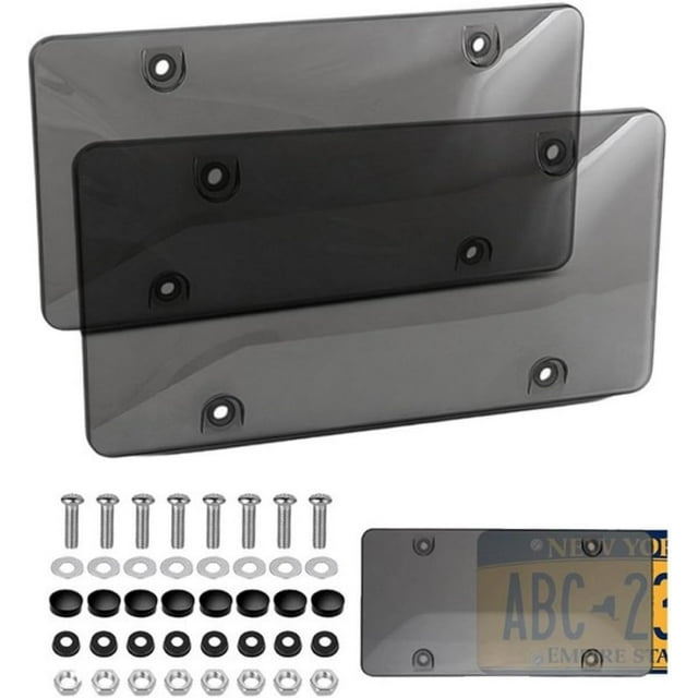 Walmart 2pcs Unbreakable Black License Plate Protector Covers with ...