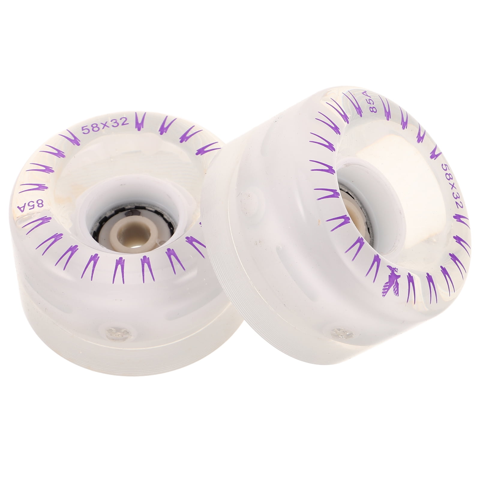 2pcs Light Up Roller Skate Wheels with Bearings Flashing Double Row ...