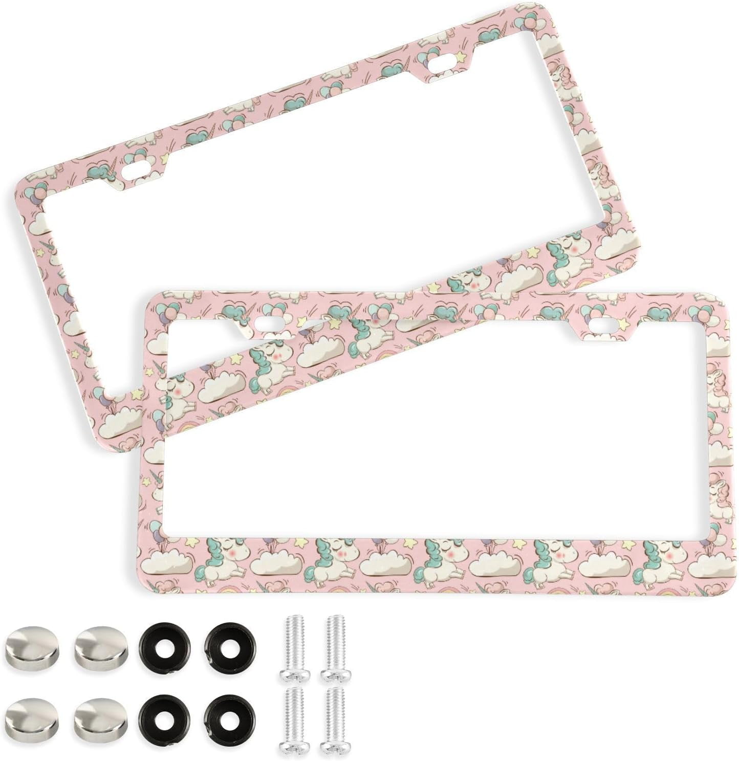 2pcs Little Unicorns License Plate Frame for Car Accessories Rustproof ...