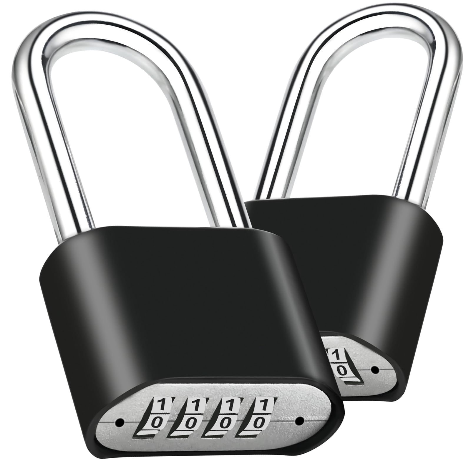 2pcs-Long-Black Combination Padlock 4-digit Heavy Duty Outdoor Use For ...