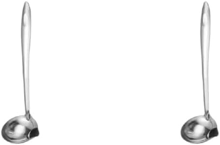 2pcs Long Handle Soup Spoon, Fat Oils Separators Ladles Stainless Steel ...