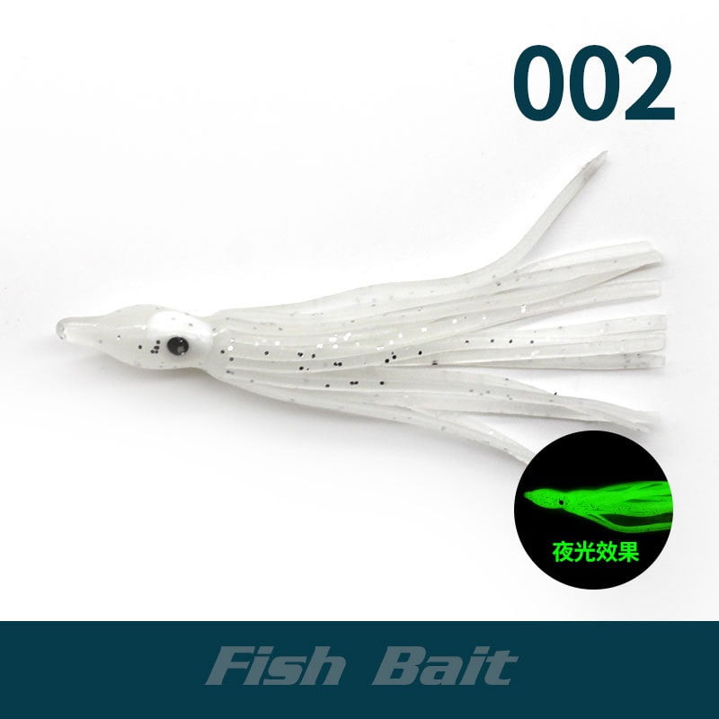 2pcs Luminous Octopus Squid Fishing Skirts 5cm/9cm Trolling Lure Soft Plastic Bait For Trout ...