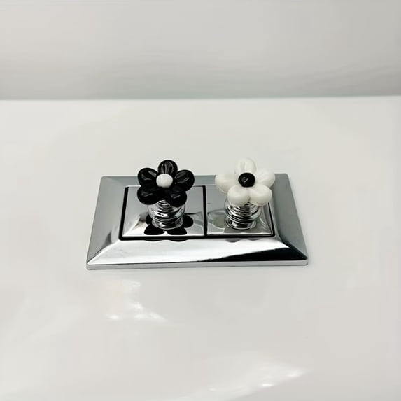2pcs Luxury Flower-Shaped Toilet Flush Button - Elegant Bathroom Decor ...