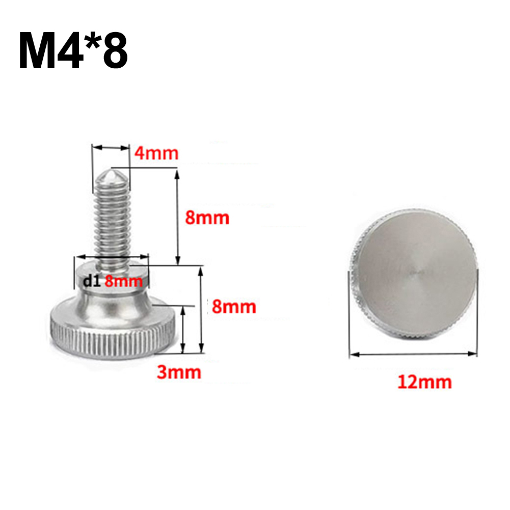 2pcs M4 GB834 304 Stainless Steel Knurl Head Hand Tighten Glass Lock ...