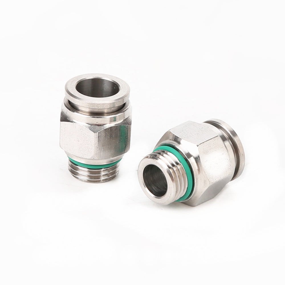 2pcs M8 M10 M12 M20 Male Thread Air Pneumatic 304 Stainless Steel Push ...