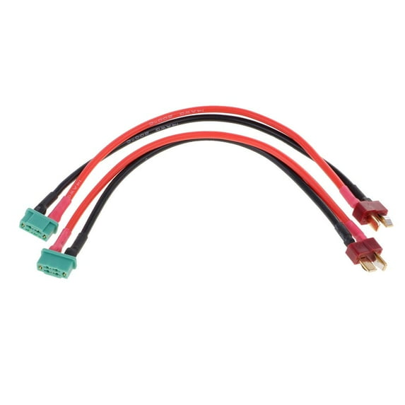2pcs MPX T-plug Male Deans To Male Wire Cable Connection Silicone 14AWG ...