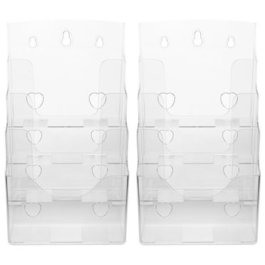 Wall Brochure Rack with 4 Pamphlet Sized Pockets, Gray - Walmart.com