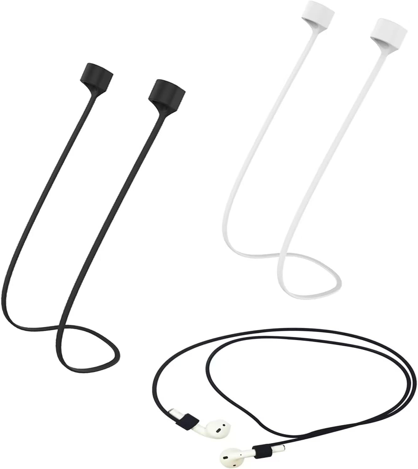 2pcs Magnetic Anti-Lost Straps,Sport Earbud Lanyard Strap Soft Silicone ...