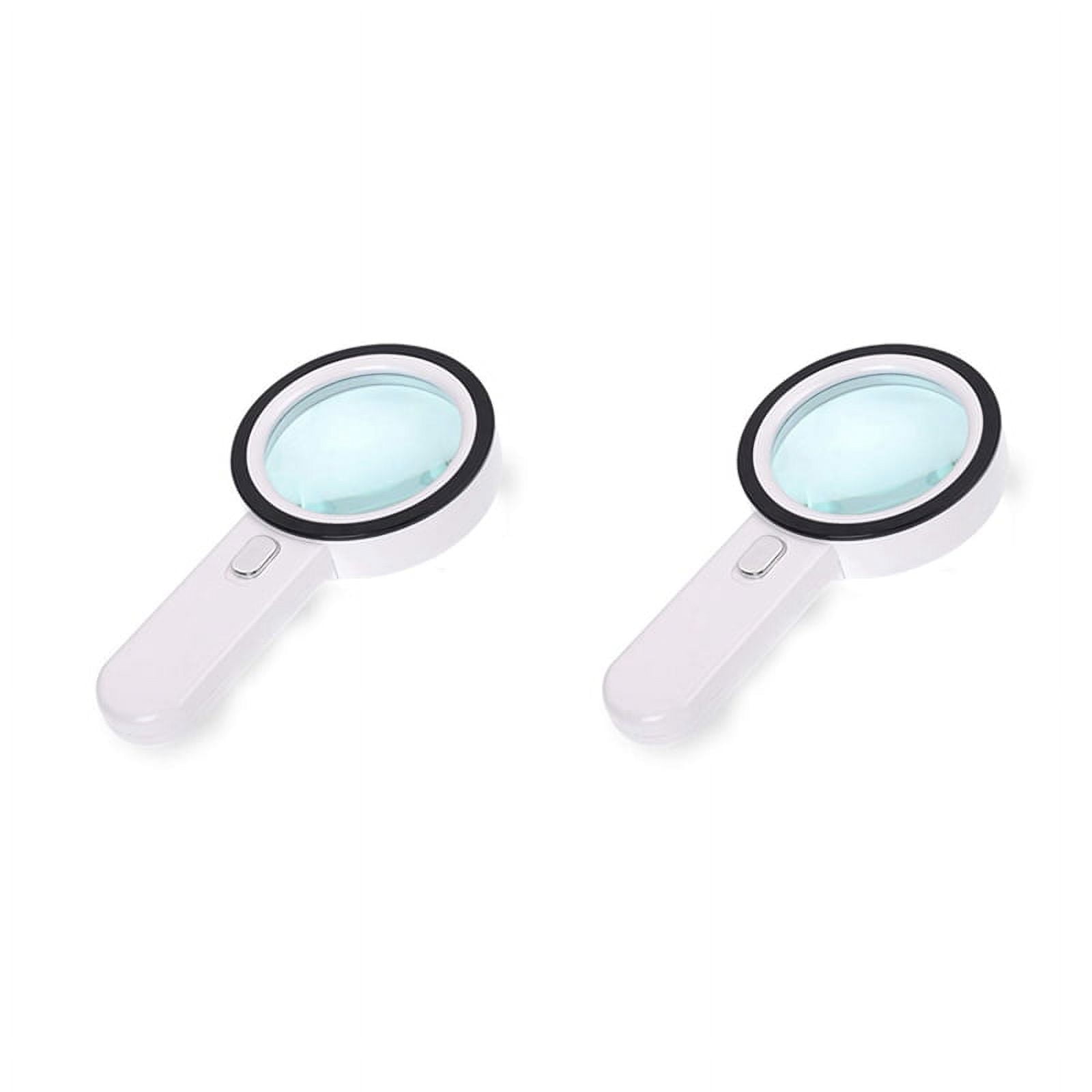 2pcs Magnifying Glass 20X, Magnifier with Light, LED Illuminated ...