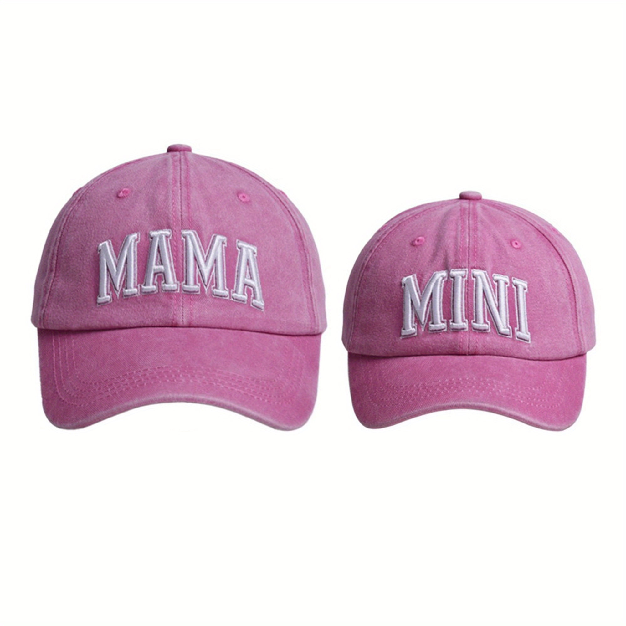 2pcs Mam and Mini Matching Baseball Caps Fashion Black Embroidered Hats ...