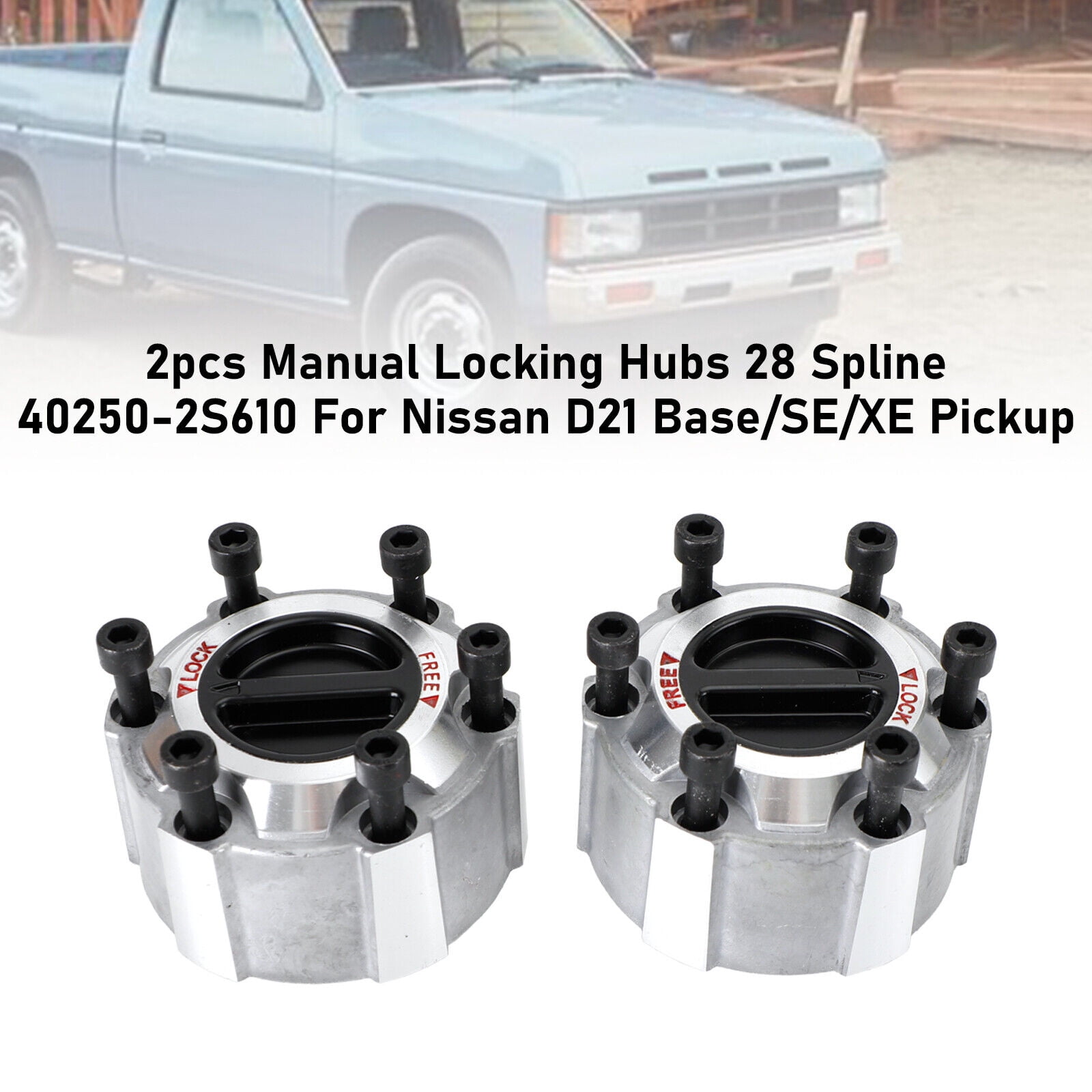 2pcs Manual Locking Hubs 28 Spline 40250-2S610 For Nissan D21 Base/SE ...