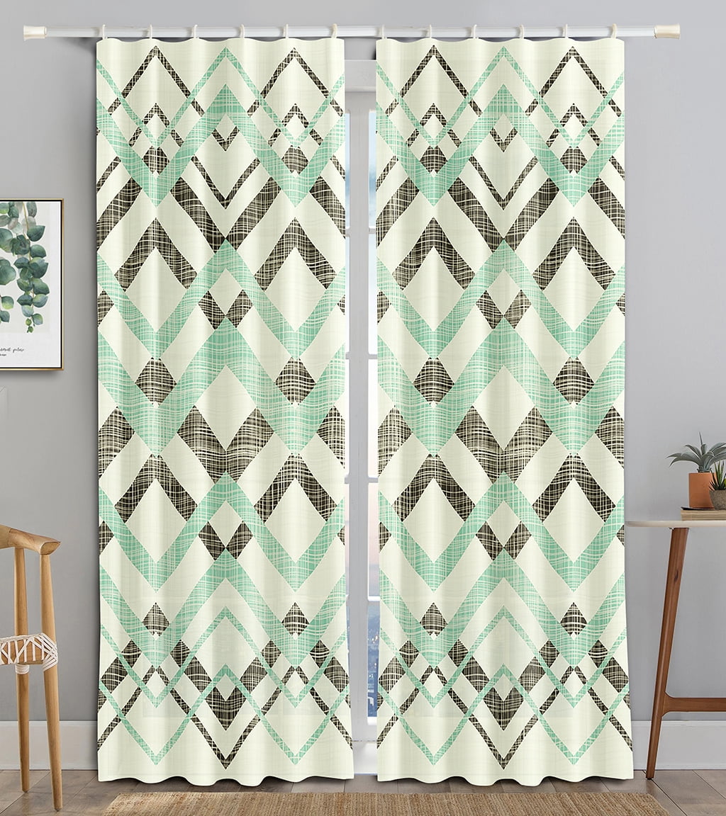 2pcs Marble Pattern Curtains Hook Valance Curtain Blinds Window ...